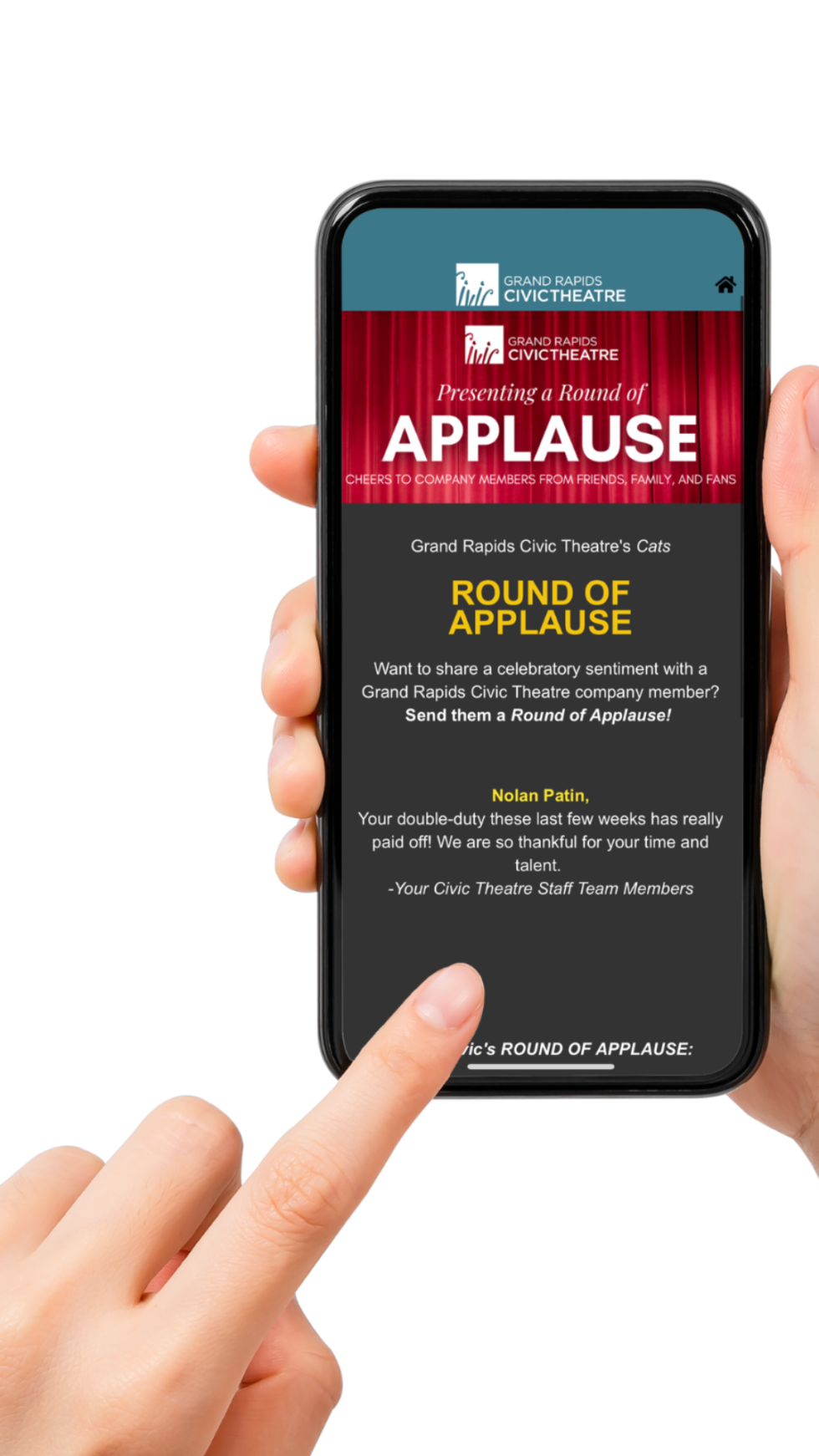 PERFORMANCE BLOCK: A ROUND OF APPLAUSE - Grand Rapids Civic Theatre